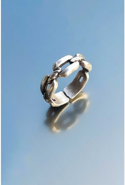 The Collection Zincir Halka Gümüş Kaplama Ayarlanabilir Yüzük