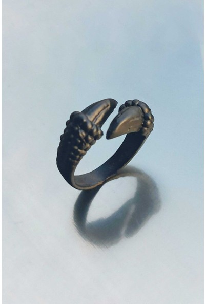 The Collection Kartal Pençesi Ayarlanabilir Siyah Erkek Yüzük