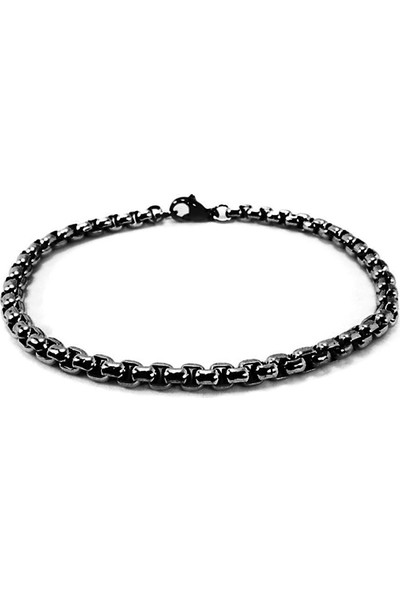 The Collection Siyah Çelik Erkek Zincir Bileklik