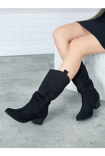 Linda Shoes Kadın Körüklü Kovboy Çizme