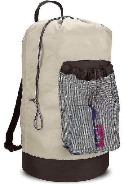 BDZ Mall Sırt Çantası Çamaşır Çantası, Omuz Askıları ve Örgü Cep Dayanıklı Naylon (Gri) ile Çamaşır Sırt Çantası (Yurt Dışından)