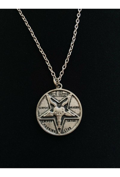 Safran Lucifer Sabattic Keçi Model Antik Eskitme Gümüş Kaplama Zincir Kolye Safran Lucifer Sabattic Keçi Model Antik Eskitme Gümüş Kaplama Zincir Kolye