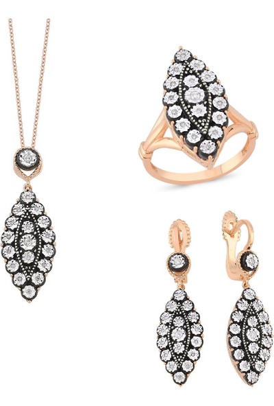 Zer 0,32 Ct Üçlü Elmas Takı Seti Zer 0,32 Ct Üçlü Elmas Takı Seti