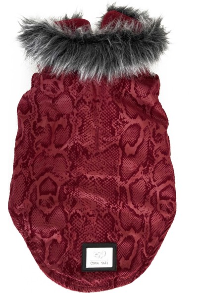 Cool Suit Yılan Desenli Su Geçirmez Bordo Köpek Kıyafeti Xs Cool Suit Yılan Desenli Su Geçirmez Bordo Köpek Kıyafeti Xs
