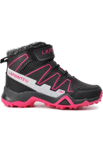 Lafonten Siyah-Fuşya Su Itici Kürklü Çocuk Bot