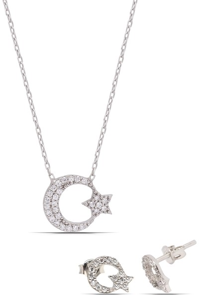 Parmas Design Ay Yıldız Kadın 925 Ayar Gümüş Set