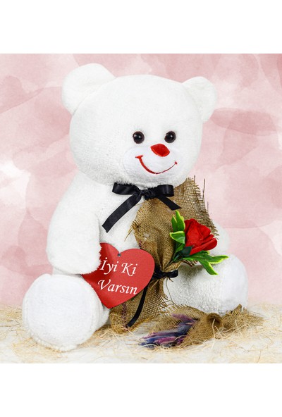 Özgüner Oyuncak 75 cm Elinde Gül Tutan Sevimli Ayıcık (Iyiki Varsın) Özgüner Oyuncak 75 cm Elinde Gül Tutan Sevimli Ayıcık (Iyiki Varsın)