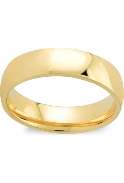 Takı Dükkanı 6 mm Altın Kaplama Gümüş Alyans Söz Nişan Yüzüğü AL44-1