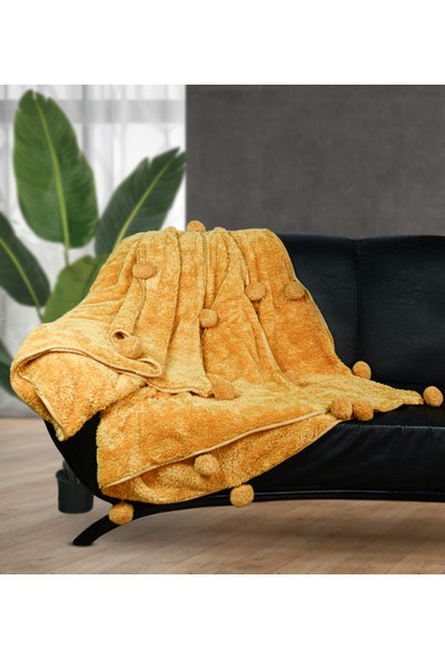 Özgüner Oyuncak Ponponlu 200*220 cm Pelüş Tv Battaniyesi