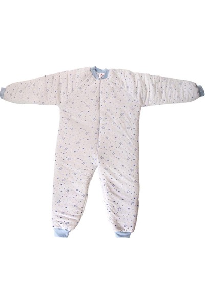 Uğur Böceği Çocuk Uyku Tulumu Mavi Yıldızlı Elyaflı 7-8-9 Yaş