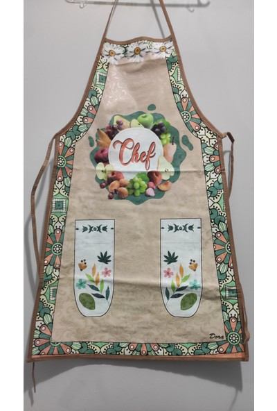 Dora Geçirmez Baskılı Mutfak Önlüğü