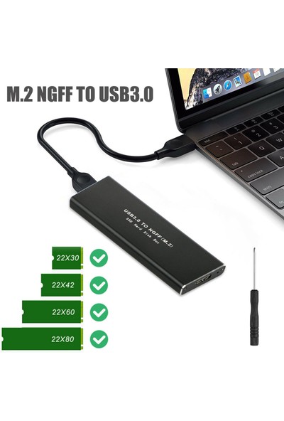 Flameer USB 3.0 - Ngff M.2 SSD Adaptörü Kart Harici Kılıf Muhafaza Kutusu Siyah (Yurt Dışından) Flameer USB 3.0 - Ngff M.2 SSD Adaptörü Kart Harici Kılıf Muhafaza Kutusu Siyah (Yurt Dışından)