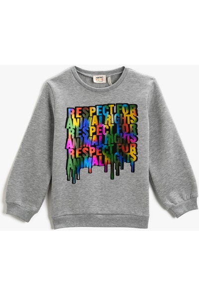 Koton Neon Slogan Baskılı Sweatshirt Uzun Kollu Koton Neon Slogan Baskılı Sweatshirt Uzun Kollu