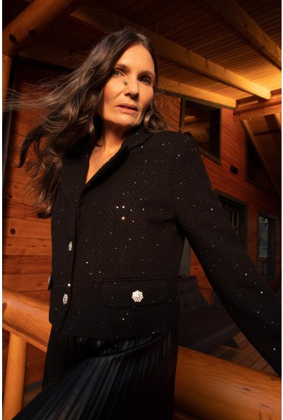 DeFacto Regular Fit Yılbaşı Temalı Blazer Ceket W5595AZ21WN DeFacto Regular Fit Yılbaşı Temalı Blazer Ceket W5595AZ21WN