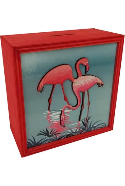 Art&Gift Flamingo Ahşap Kabartmalı 3D Kumbara Art&Gift Flamingo Ahşap Kabartmalı 3D Kumbara