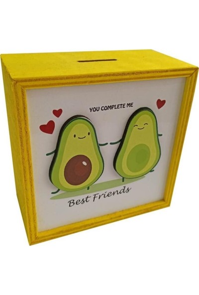 Art&Gift Avokado Ahşap Kabartmalı 3D Kumbara