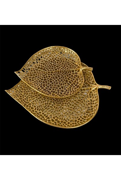 Mirsa Global 2 Li Dekoratif Sunumluk Yaprak Tabak Mirsa Global 2 Li Dekoratif Sunumluk Yaprak Tabak