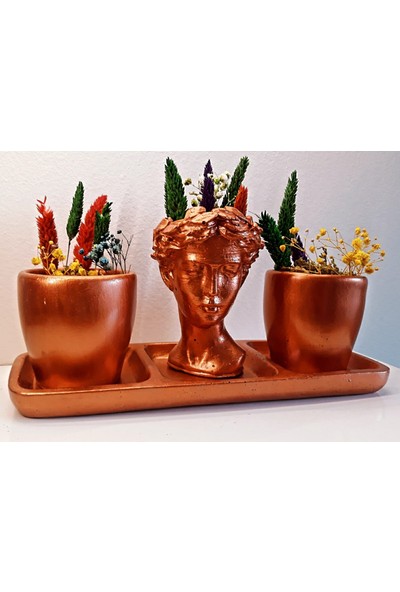 Sağnak Hobi Tasarım Trio Helen Üçlü Beton Saksı Set