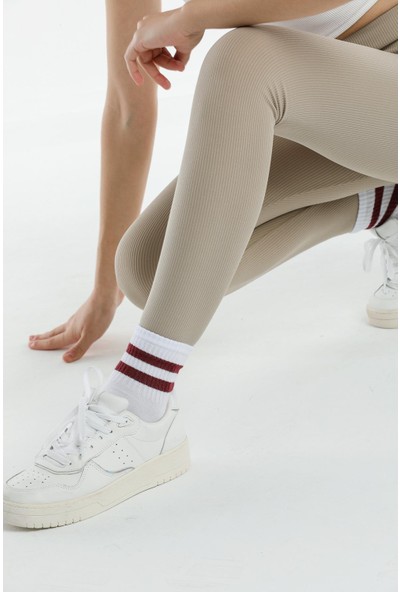 Domoda Yüksek Bel Fitilli Toparlayıcı Kaşkorse Örme Tayt Domoda Yüksek Bel Fitilli Toparlayıcı Kaşkorse Örme Tayt