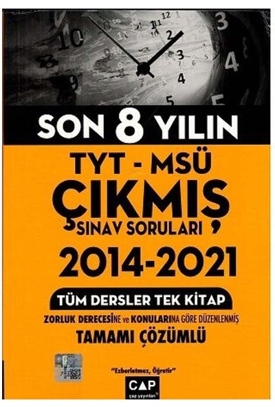 Çap Yayınları TYT MSÜ Son 8 Yılın Çıkmış Soruları