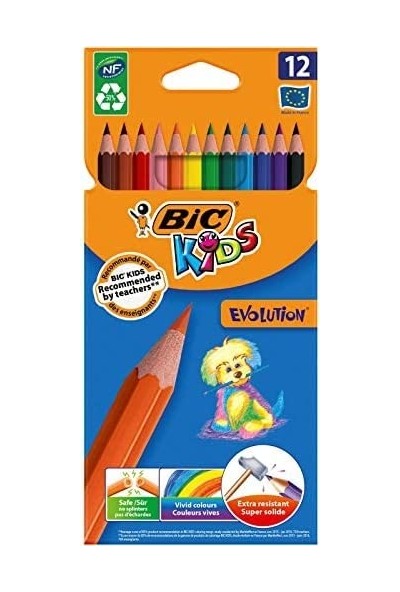 Bic Kids Evolution Kuruboya 12 Renk Bic Kids Evolution Kuruboya 12 Renk