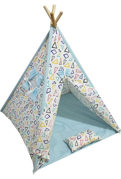 Bebekister Ahşap Kızıldereli Minderli Çocuk Oyun ve Uyku Çadırı