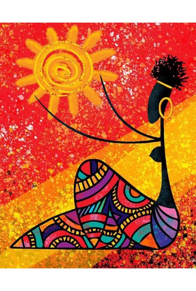 Lily Hobbyland Afrika Güneşi Çerçevesiz Sayılarla Boyama Seti 40 x 50 cm