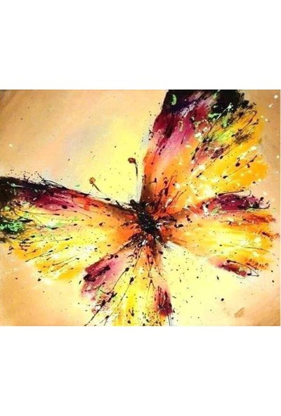 Lily Hobbyland Altın Kelebek Çerçevesiz Sayılarla Boyama Seti 40 x 50 cm