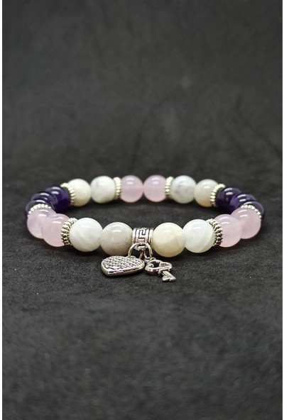 Kamus Aytaşı Pembe Kuvars Ametist Bileklik Kamus Aytaşı Pembe Kuvars Ametist Bileklik