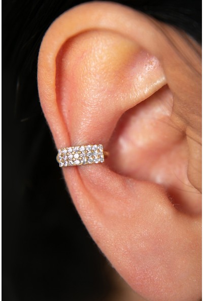 Elika Silver Kadın 3 Sıra Taşlı 925 Ayar Gümüş Kıkırdak Küpe Elika Silver Kadın 3 Sıra Taşlı 925 Ayar Gümüş Kıkırdak Küpe