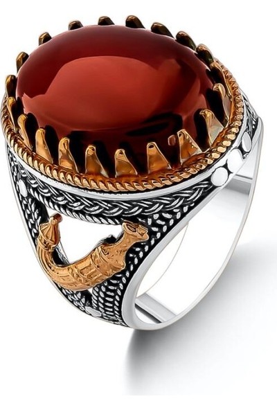 Candie Silver Figürlü Bordo Akik Taşlı 925 Ayar Gümüş Yüzük Candie Silver Figürlü Bordo Akik Taşlı 925 Ayar Gümüş Yüzük