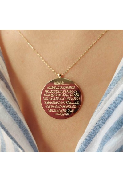 Altın Ayetel Kürsili Plaka Kolye 14 Ayar Altın 3.75 Gram Altın Ayetel Kürsili Plaka Kolye 14 Ayar Altın 3.75 Gram