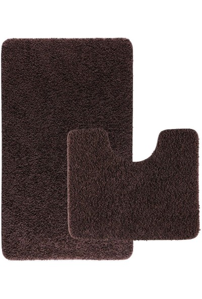 Eurobano Kahverengi Shaggy Kıvırcık Halı Kaymaz Tabanlı 2'li Set Banyo Halısı Paspas Seti 60X100 Eurobano Kahverengi Shaggy Kıvırcık Halı Kaymaz Tabanlı 2'li Set Banyo Halısı Paspas Seti 60X100