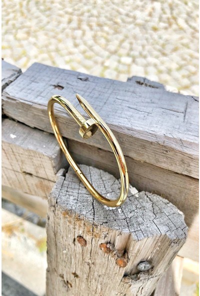 Bers Aksesuar Çivi Bileklik Unisex Gold
