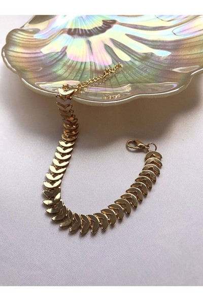 Bers Aksesuar Balık Sırtı Bileklik Gold