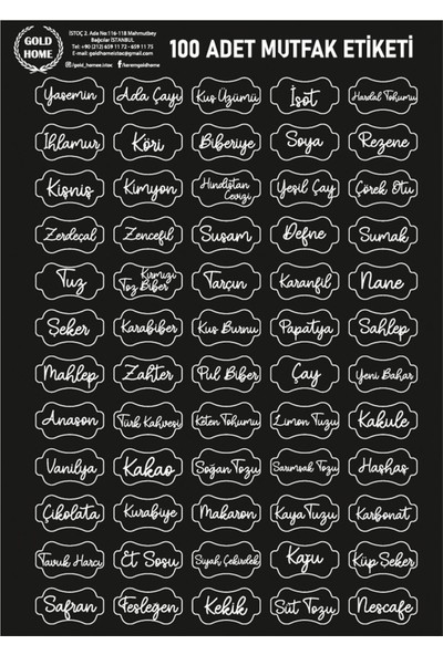 Gold Home Baharat Etiketi