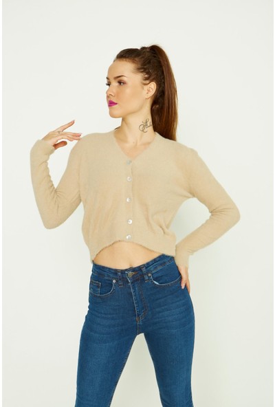 Seda Fidan Butik Sakallı Yumoş Hırka Bej Seda Fidan Butik Sakallı Yumoş Hırka Bej