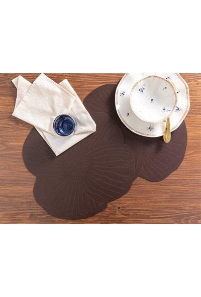 English Home Flowery Suni Deri 2'li Amerikan Servis 40 cm Kahverengi English Home Flowery Suni Deri 2'li Amerikan Servis 40 cm Kahverengi