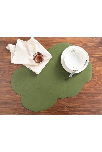 English Home Flowery Suni Deri 2'li Amerikan Servis 40 cm Yeşil English Home Flowery Suni Deri 2'li Amerikan Servis 40 cm Yeşil