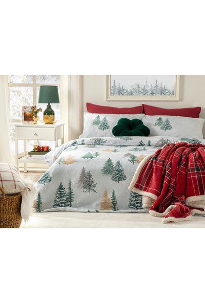 English Home Icy Forest Pamuk Tek Kişilik Nevresim Takımı 160X220 cm Yeşil