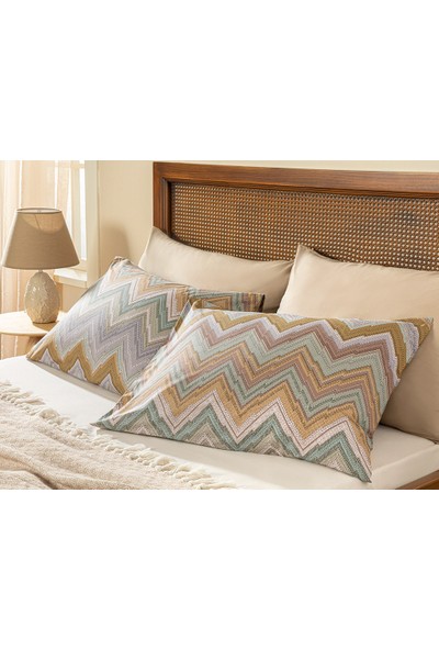 English Home Genesis Pamuklu 2'li Yastık Kılıfı 50X70 cm Haki - Mor English Home Genesis Pamuklu 2'li Yastık Kılıfı 50X70 cm Haki - Mor