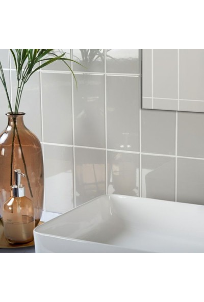 Vitra 10 x 20 Color Ral 7047 Açık Gri Parlak Duvar Seramiği