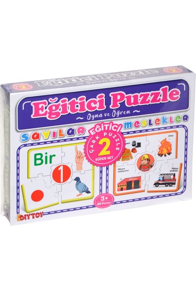 Dıytoy 7193 Dıytoy Eğitici Çark 2'li Puzzle - Sayılar ve Meslekler / 60 Parça / +3 Yaş Dıytoy 7193 Dıytoy Eğitici Çark 2'li Puzzle - Sayılar ve Meslekler / 60 Parça / +3 Yaş
