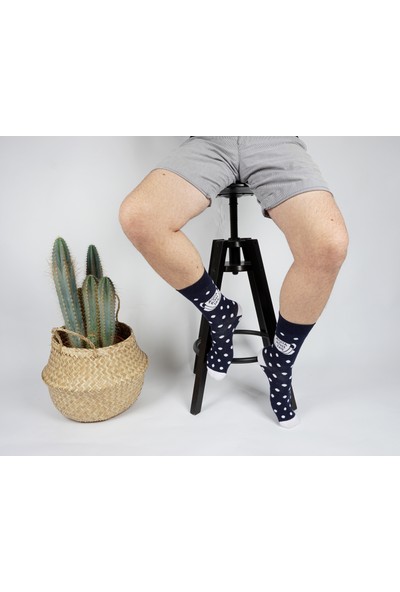 Aykırı Men Socks Siyah Puantiyeli Çorap