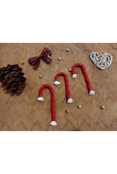 Blue Bead Baston Şeker 3 Lü Noel Yılbaşı Süsü Blue Bead Baston Şeker 3 Lü Noel Yılbaşı Süsü