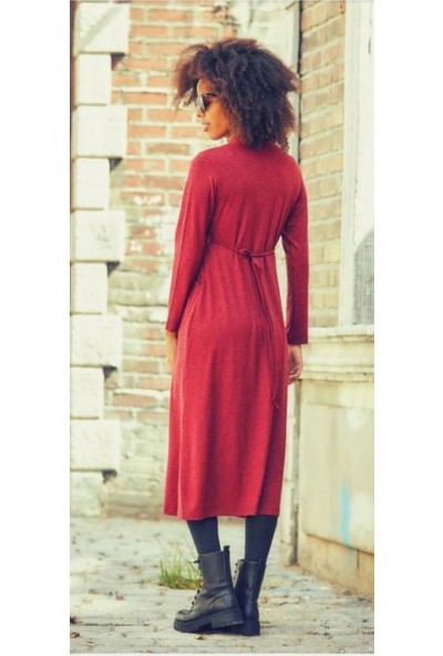 Bienti Butik V Yaka Robalı Elbise