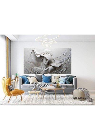 Hobimania Kanvas Tablo Şapkalı Kadın Kabartma Görünümlü 70 x 120 cm Duvar Dekorasyon Moda Tablo Hobimania Kanvas Tablo Şapkalı Kadın Kabartma Görünümlü 70 x 120 cm Duvar Dekorasyon Moda Tablo