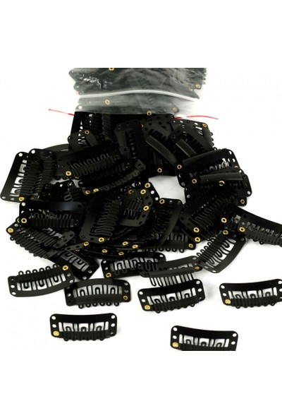 Aytuğ Peruk / Saç Klipsi / Çıt Çıt Klips - Ch / 6 - Siyah - 10 Adet