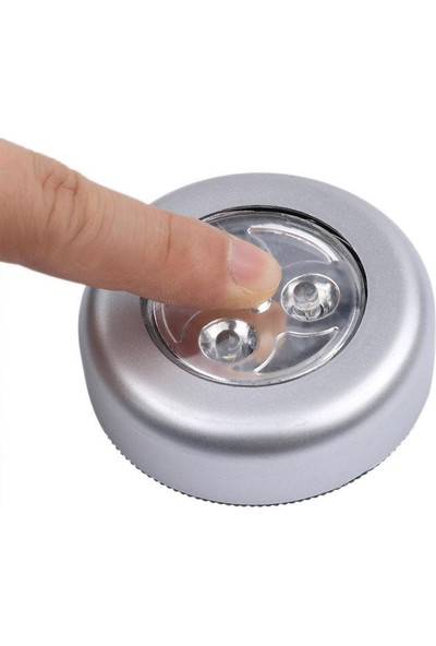 Mobgift Spot Dokunmatik LED Işıklı Kablosuz Pilli Lamba (Gri) Mobgift Spot Dokunmatik LED Işıklı Kablosuz Pilli Lamba (Gri)