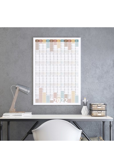 2022 Yıllık Planlayıcı Duvar Takvimi 50X70 cm Kahve Yeşil Çizgili 2022 Yıllık Planlayıcı Duvar Takvimi 50X70 cm Kahve Yeşil Çizgili